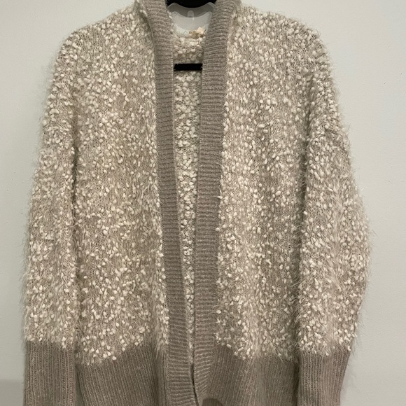 Hem & Thread | Sweaters | Hem And Thread Soft Taupe Cream Hood Cardigan ...